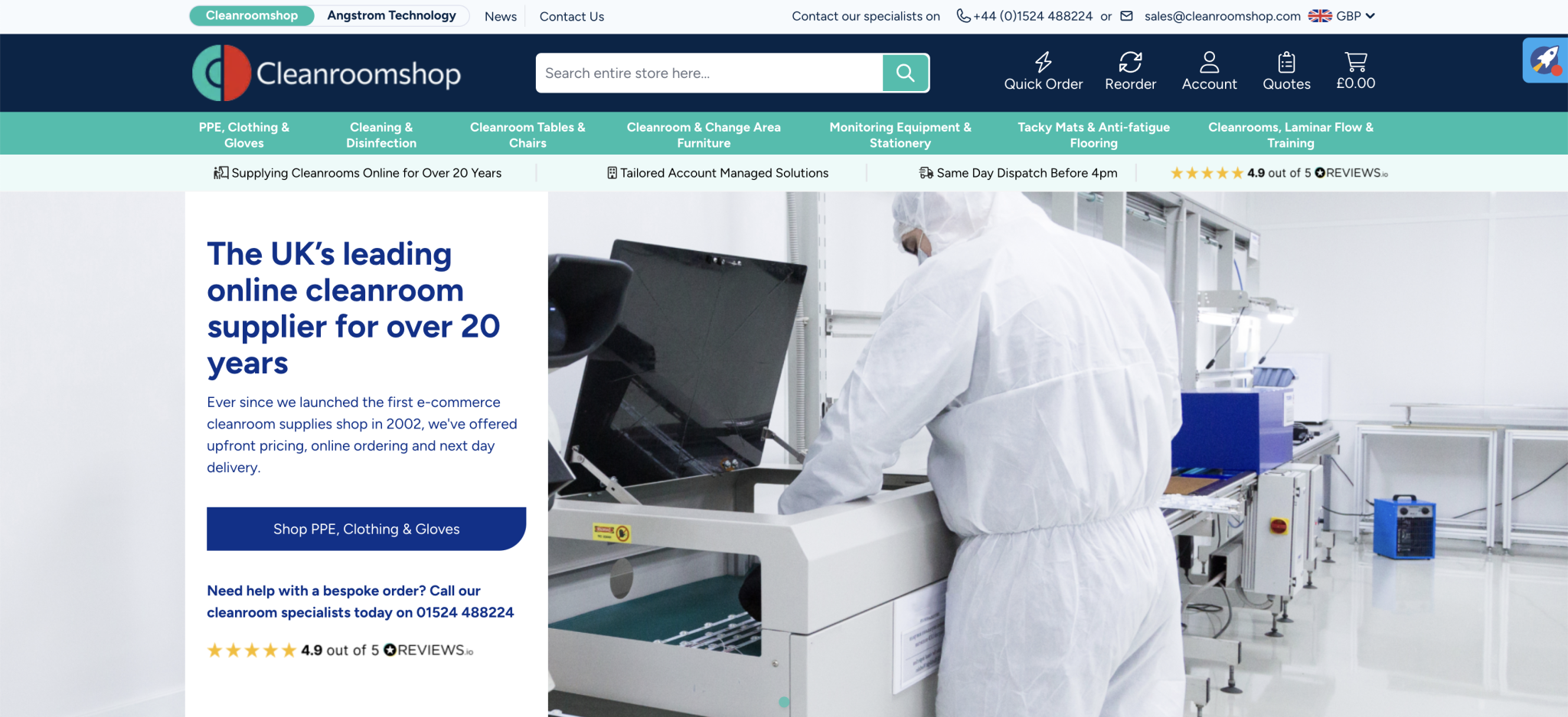 Cleanroomshop has a New Website! | Connect 2 Cleanrooms
